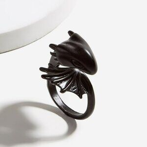 Accessories | Mens Black Gothic Flying Demon Pterodactyl Open Ring ...